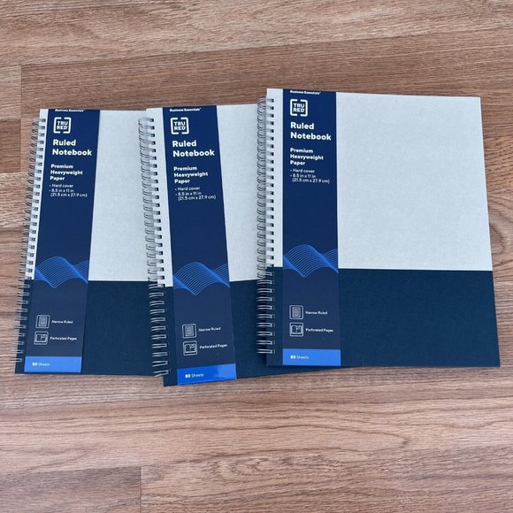 Tru Red | Office | Lot Of 3 Tru Red Hardcover Ruled Notebooks 8 Sheets ...